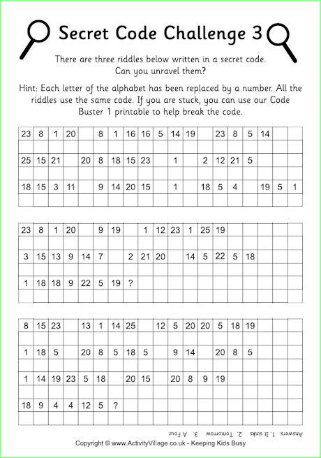 Number Substitution Codes | Activity Village
