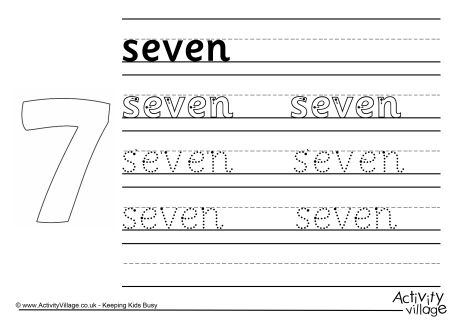 Number Word Handwriting Worksheets | Activity Village