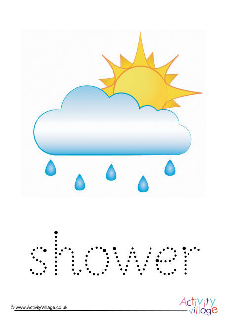 Shower Word Tracing | Activity Village