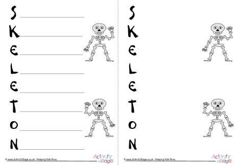 Skeleton Acrostic Poem Printable | Activity Village