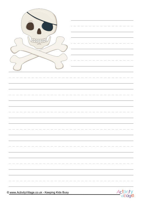 Pirate Writing Paper | Activity Village
