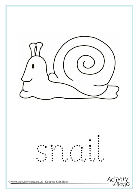 Snail Word Tracing | Activity Village