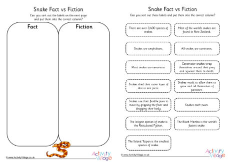 Snake Worksheets | Activity Village