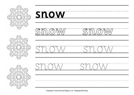 Snowflake Worksheets | Activity Village