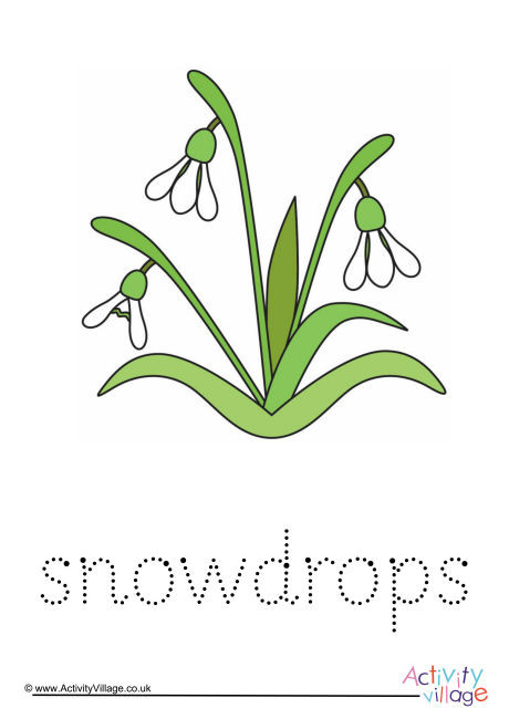 Snowdrops Word Tracing | Activity Village