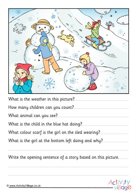 Snowy Day Picture Comprehension | Activity Village