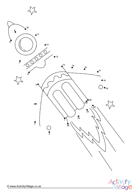 Space Rocket Dot to Dot | Activity Village