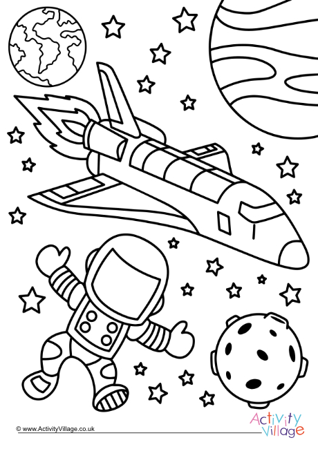 Space Colouring Pages | Activity Village