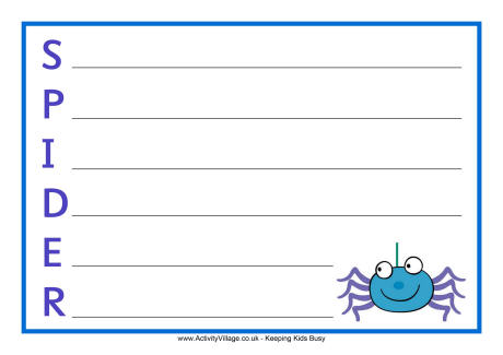 Minibeast Acrostic Poem Printables | Activity Village