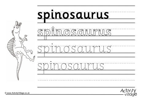 Dinosaur Handwriting Worksheets | Activity Village