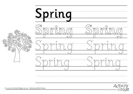 Spring Handwriting Worksheet | Activity Village