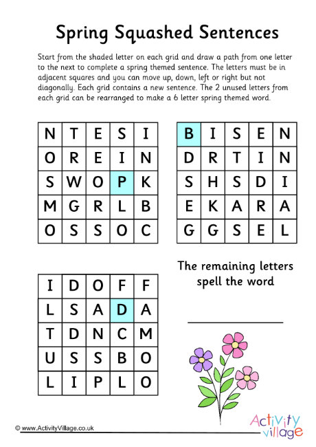 Spring Word Puzzles | Activity Village