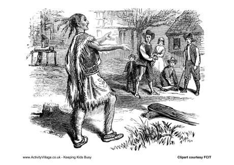 Squanto Colouring Page | Activity Village