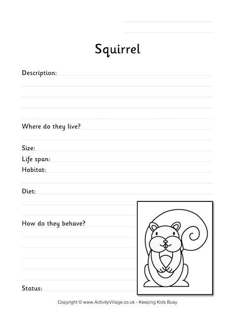 Squirrel Worksheets | Activity Village