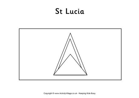 St Lucia Flag Colouring Page | Activity Village