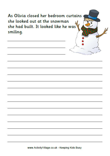 Winter Snowman Story Starter | Activity Village
