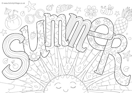 Summer Doodle Colouring Page | Activity Village