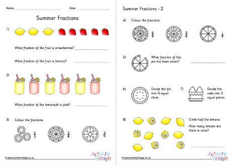 Summer Maths Worksheets | Activity Village