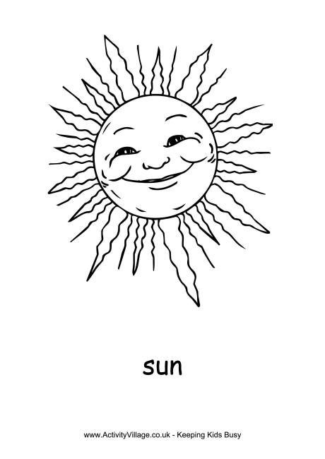 Sun Colouring Page 2 | Activity Village