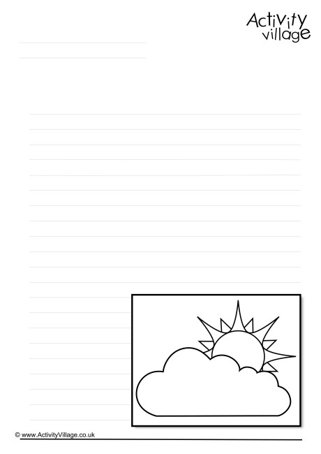 Sunny Intervals Writing Page | Activity Village
