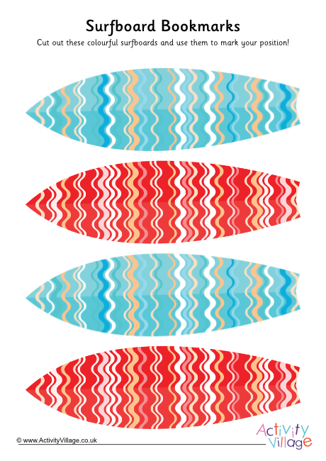 Surfboard Bookmarks | Activity Village
