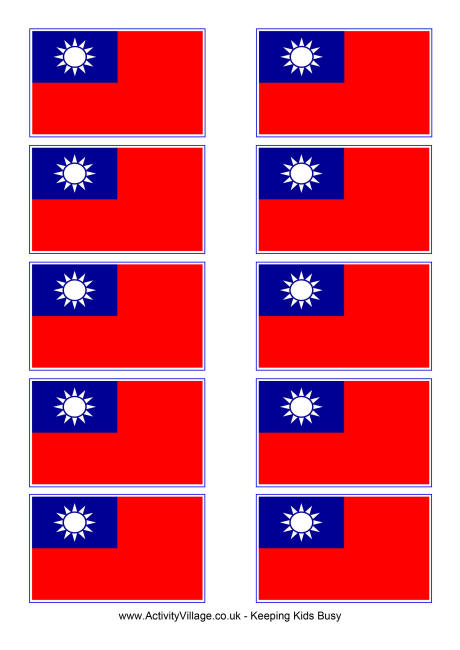 Taiwan Flag Printable | Activity Village