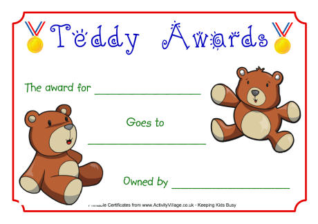 Teddy Bear Printables | Activity Village