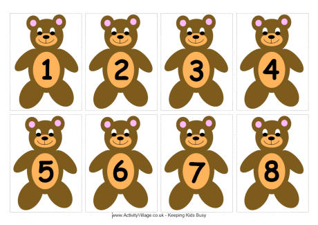 Teddy Number Cards | Activity Village