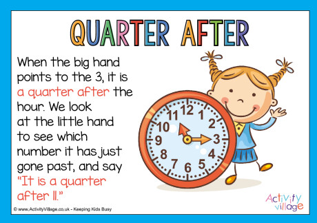 Telling Time Posters | Activity Village