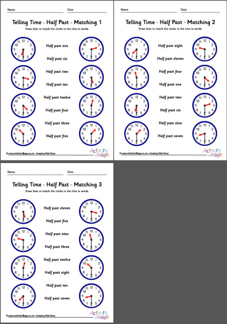 Telling Time Worksheets | Activity Village