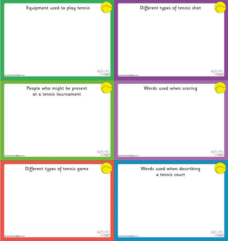 Tennis Worksheets | Activity Village