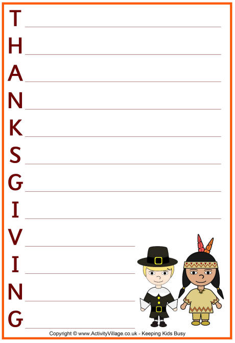 Thanksgiving Acrostic Poem Printable