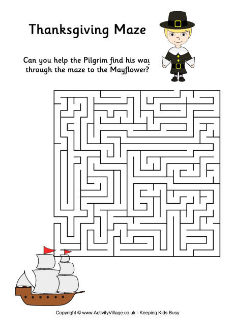 Thanksgiving Mazes | Activity Village