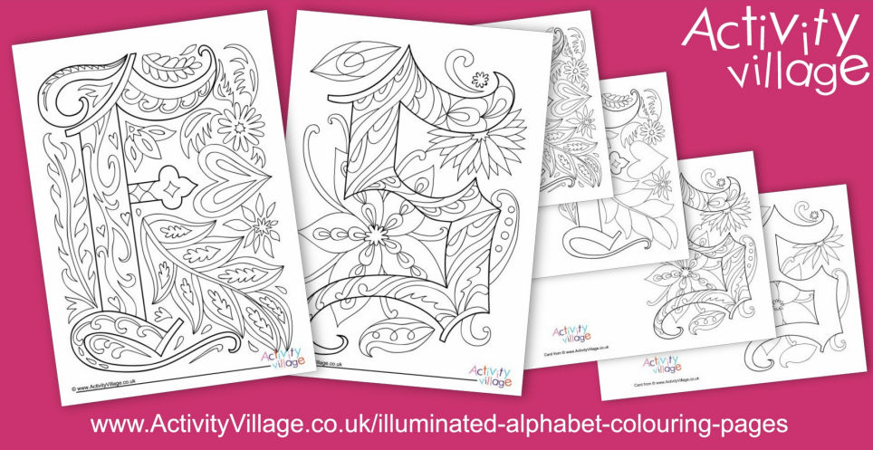 This Week's Illuminated Alphabet Colouring Pages ... | Activity Village