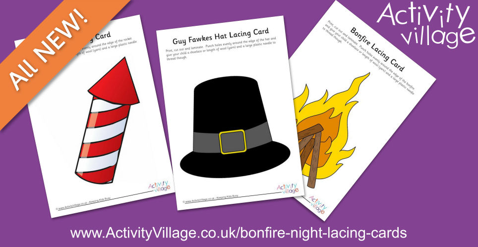 Three New Lacing Cards for Bonfire Night | Activity Village