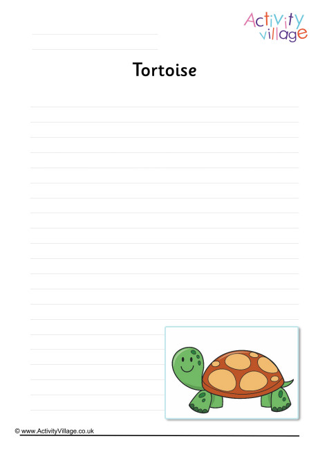 Tortoise Writing Page | Activity Village