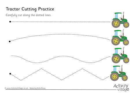 Tractor Cutting Practice | Activity Village