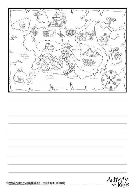 Treasure Map Story Paper | Activity Village