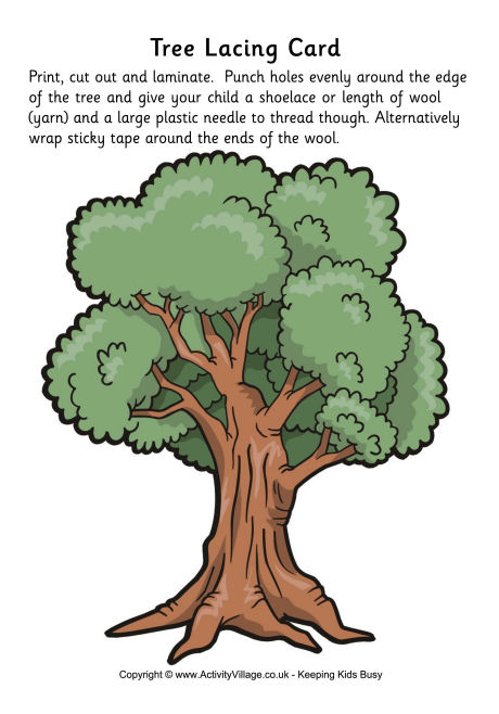 Tree Lacing Card | Activity Village