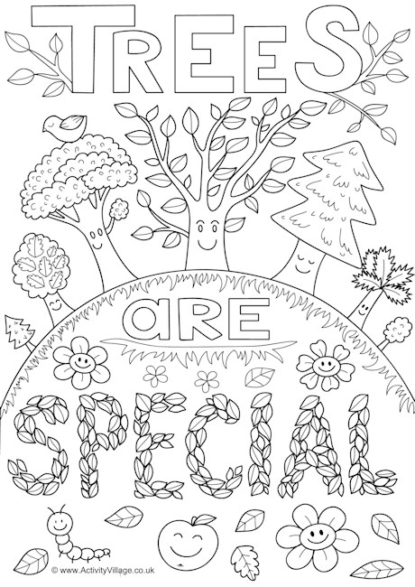 Tree Colouring Pages | Activity Village