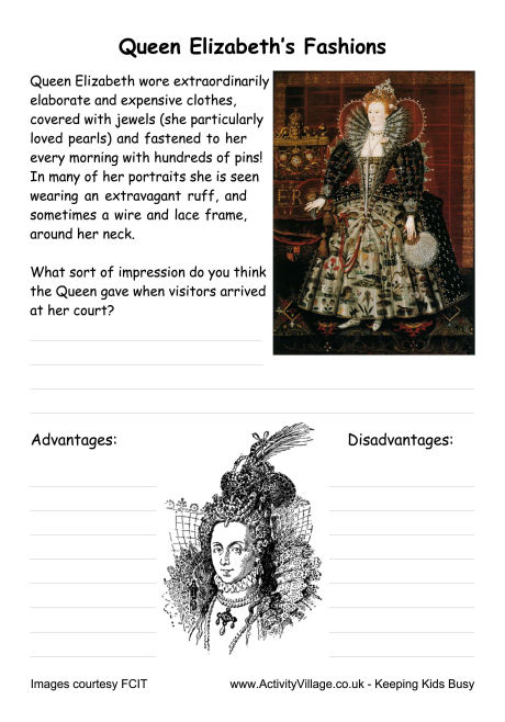 Tudor Worksheets | Activity Village
