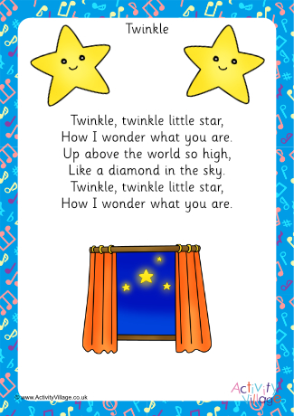 Twinkle Song Printable | Activity Village