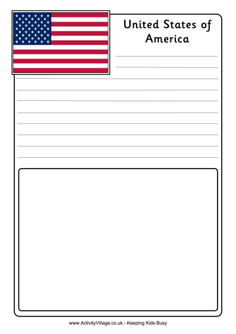 United States Notebooking Page | Activity Village