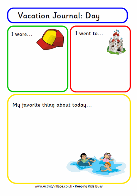 Vacation Journal Page 2 | Activity Village