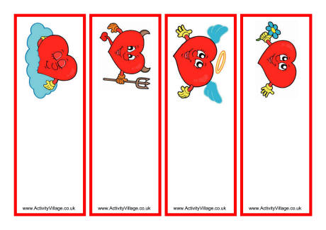 Printable Bookmarks for Valentine's Day