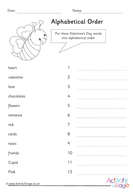 More Valentine's Day Worksheets | Activity Village