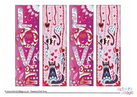 Printable Bookmarks for Valentine's Day