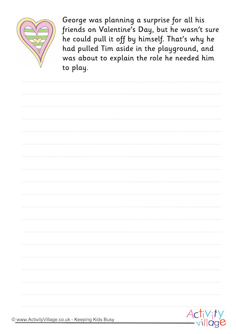 Valentine's Day Story Starters | Activity Village