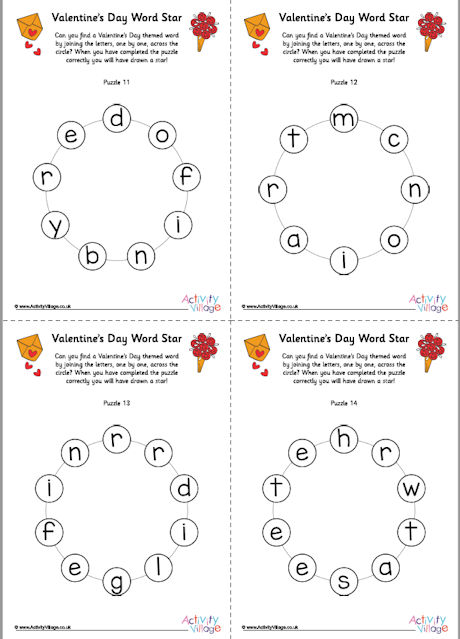 Valentine's Day Word Puzzles | Activity Village