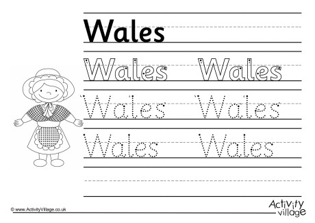 Wales Handwriting Worksheet | Activity Village